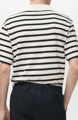 Mango Stripe Slub Polo