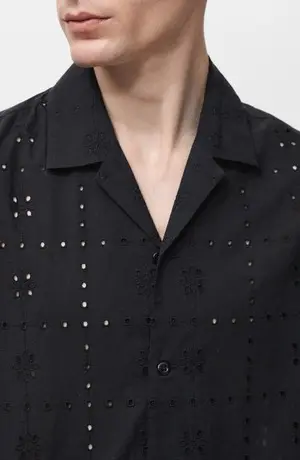 Mango Cotton Broderie Anglaise Button-up Shirt
