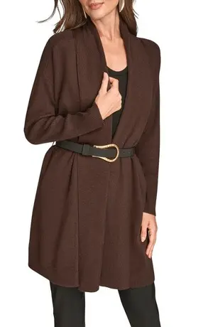 Donna Karan New York Belted Longline Cardigan