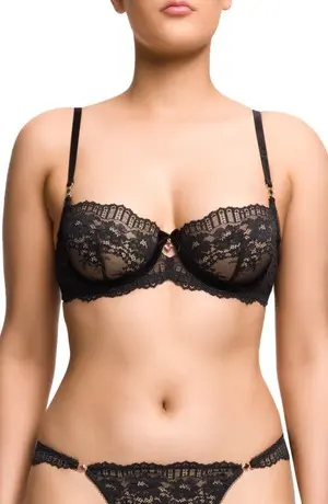 DITA VON TEESE Floradora Underwire Balconette Bra - Black