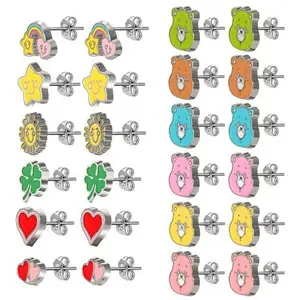 CARE BEARS Stud Earrings Set Of 12