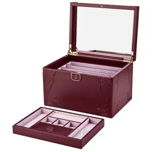 Wolf Liberty Jewelry Box - Burgundy