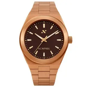 NCMPRBL Elevate Link Bracelet Watch - Rose Gold/brown