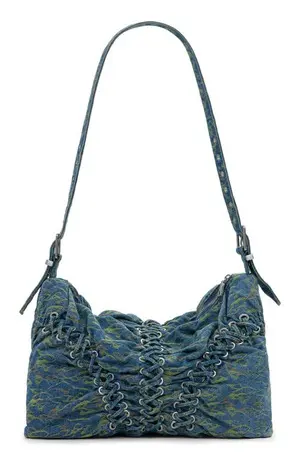 Desigual Lace-up Denim Shoulder Bag