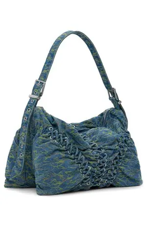 Desigual Lace-up Denim Shoulder Bag