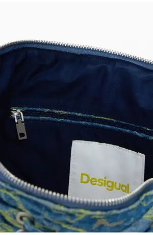 Desigual Lace-up Denim Shoulder Bag