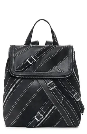 Desigual Belted Zip Faux Leather Backpack
