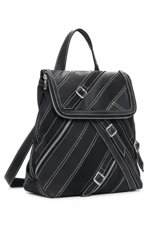 Desigual Belted Zip Faux Leather Backpack