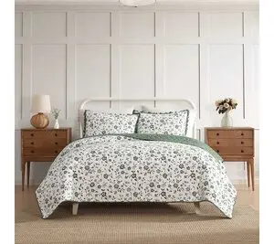 Laura Ashley Miranda Cotton King Quilt Set - One-color