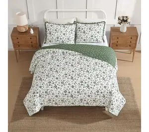 Laura Ashley Miranda Cotton King Quilt Set