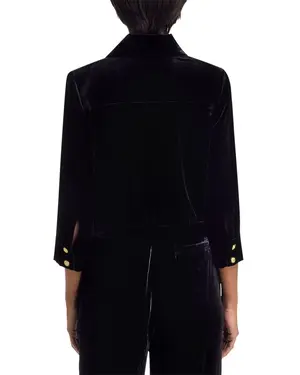 L'Agence Jia Velvet Jacket - Black