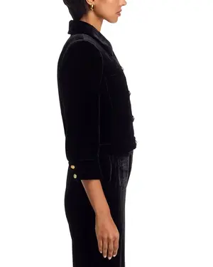 L'Agence Jia Velvet Jacket - Black