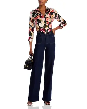 L'Agence Dani Floral Silk Blouse