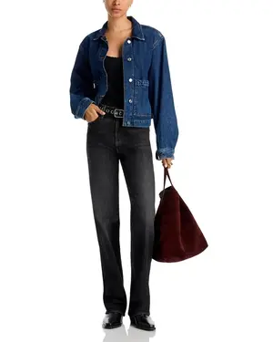 MOTHER The Rambler High Rise Zip Heel Jeans - Keep It Sharp