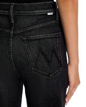 MOTHER The Rambler High Rise Zip Heel Jeans - Keep It Sharp