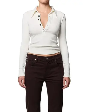 Citizens Of Humanity 60's Long Sleeve Polo Top - Pashmina