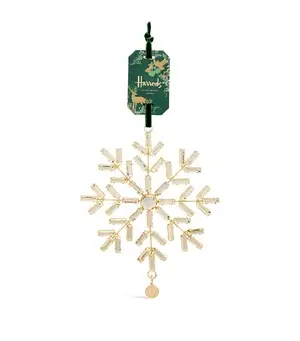 Harrods Embellished Snowflake Tree Decoration - Metallic