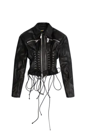 Dsquared2 X Ducati Fitted Leather Jacket - Black