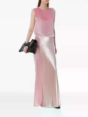 Alberta Ferretti Satin Maxi Skirt - Pink