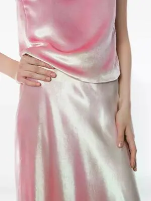Alberta Ferretti Satin Maxi Skirt - Pink