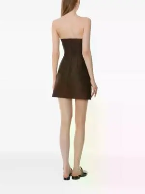 Alberta Ferretti Beaded Strapless Mini Dress