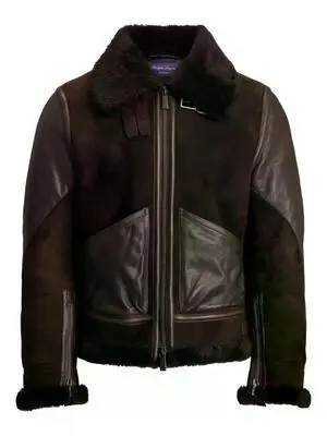 Ralph Lauren Purple Label Shearling-collar Biker Jacket