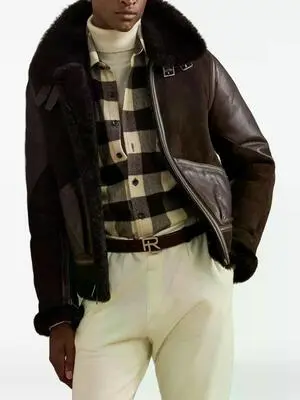 Ralph Lauren Purple Label Shearling-collar Biker Jacket