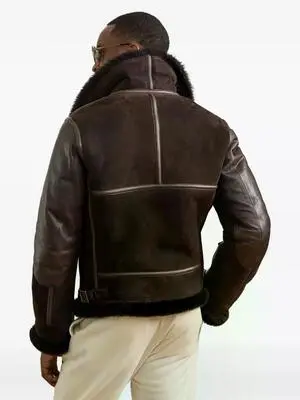 Ralph Lauren Purple Label Shearling-collar Biker Jacket