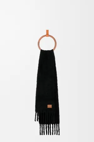 Loewe Scarf In Mohair And Wool Blend Black