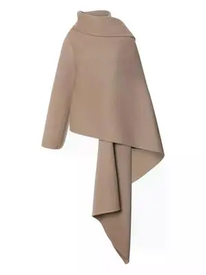 Alberta Ferretti Asymmetric Draped Poncho