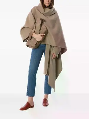 Alberta Ferretti Asymmetric Draped Poncho