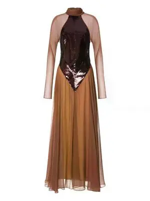 Alberta Ferretti Sequined-bodice Gown