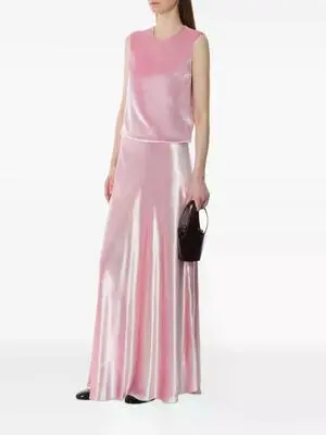 Alberta Ferretti Satin-effect Sleeveless Top