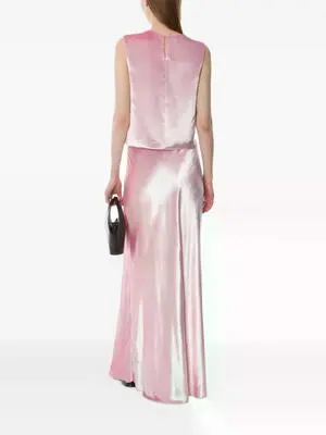 Alberta Ferretti Satin-effect Sleeveless Top
