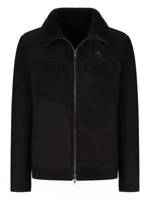 SALVATORE SANTORO Fleece-collar Suede Jacket
