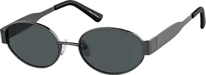Zenni Oval Full Rim Metal Frame Sunglasses - Gray