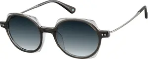 Zenni Full Rim Round Frame Sunglasses - Gray