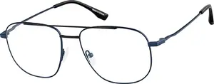 Zenni Vintage Aviator Glasses With Stainless Steel Full Rim Frame - Blue