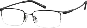 Zenni Rectangle Half-rim Flex Titanium Frame - Black