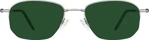 Zenni Rectangle Half-rim Flex Titanium Frame - Silver