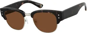Zenni Vintage Browline Full Rim Frame Sunglasses - Tortoiseshell