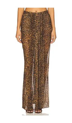 Lapointe Printed Mesh Draped Skirt