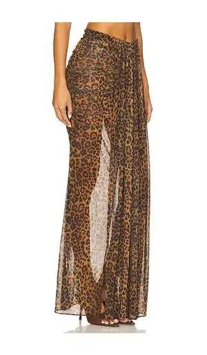 Lapointe Printed Mesh Draped Skirt