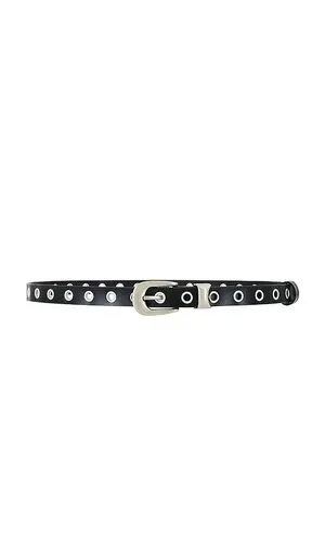 LOVERS AND FRIENDS Caroline Leather Belt - Black & Silver