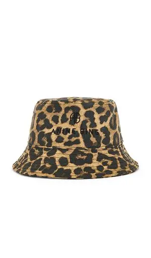ANINE BING Nicks Bucket Hat - Black & Brown Leopard