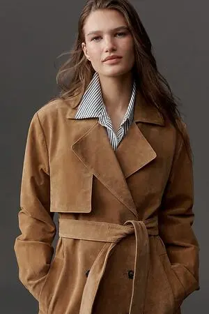 Blanknyc Suede Trench Coat Jacket