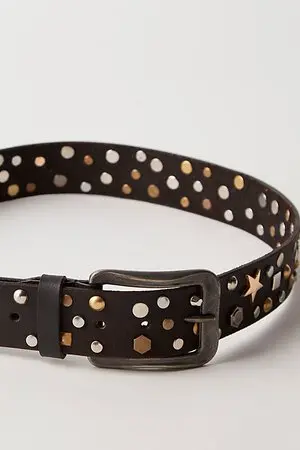 Free People Studded Leather Belt - Black