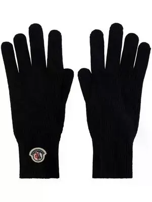 Moncler Logo-patch Gloves - Blue