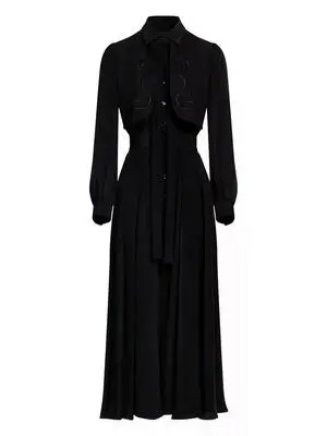 Elie Saab Embroidered Maxi Dress - Black