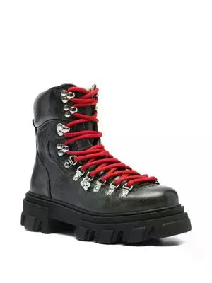 GANNI Lace-up Lug-sole Boots - Brown